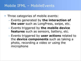Mobile extensions for OMG's IFML modeling language | PPT