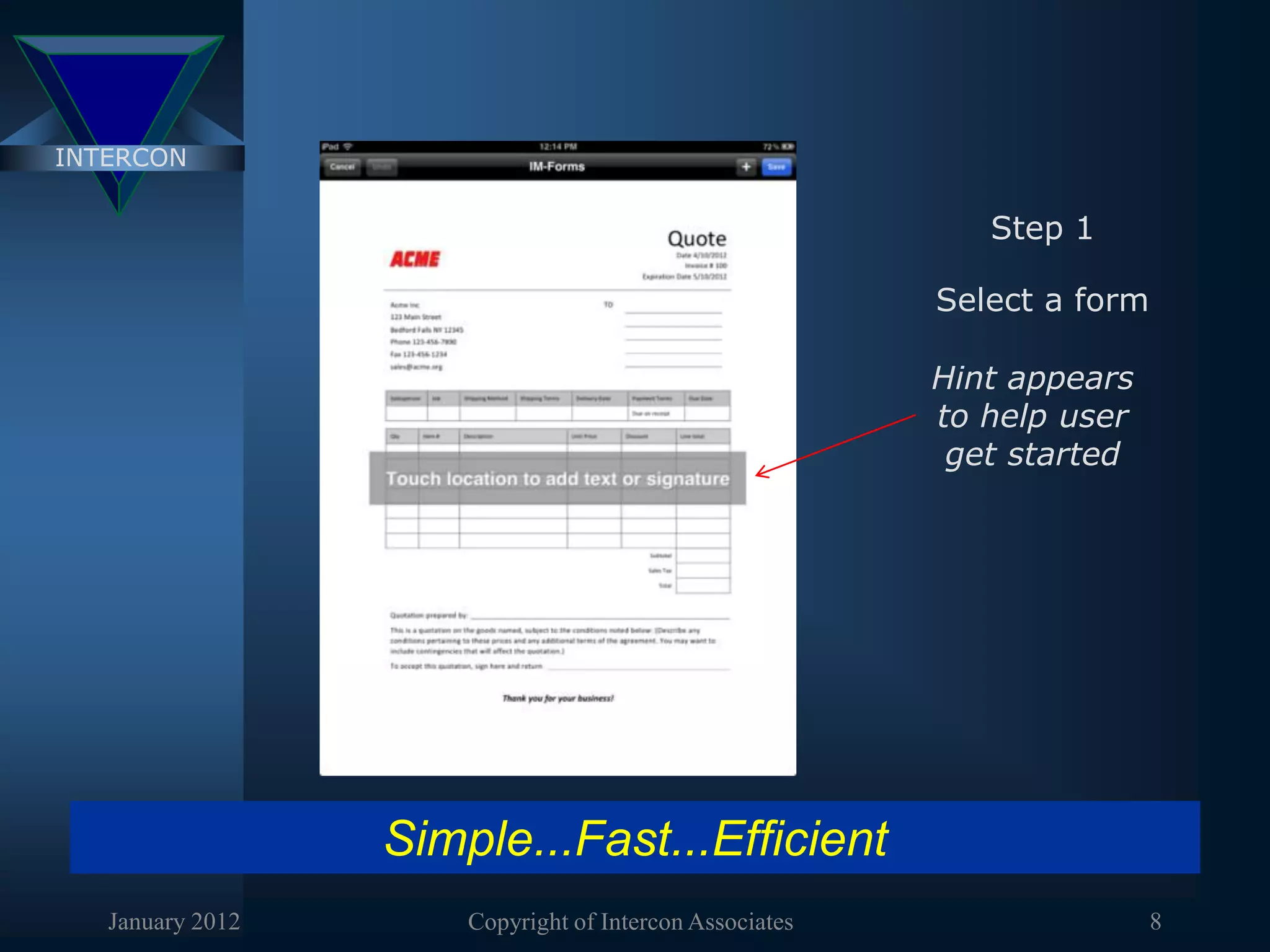 Mobile instant forms app presentation | PPT