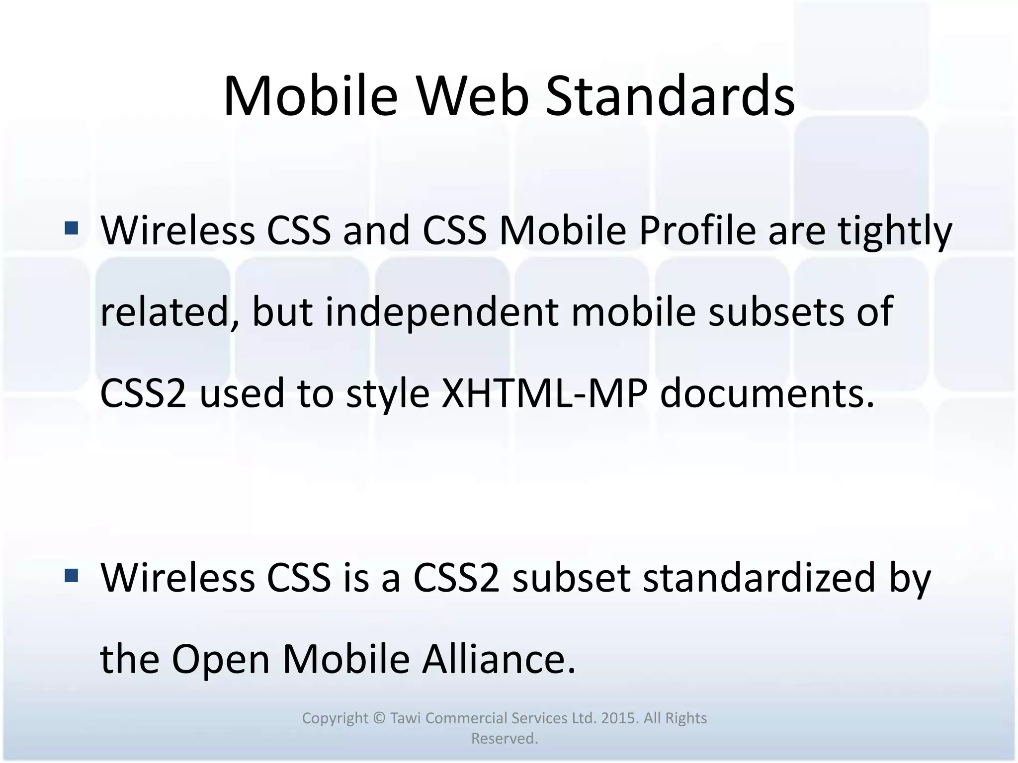 Mobile Internet Standards | PPTX