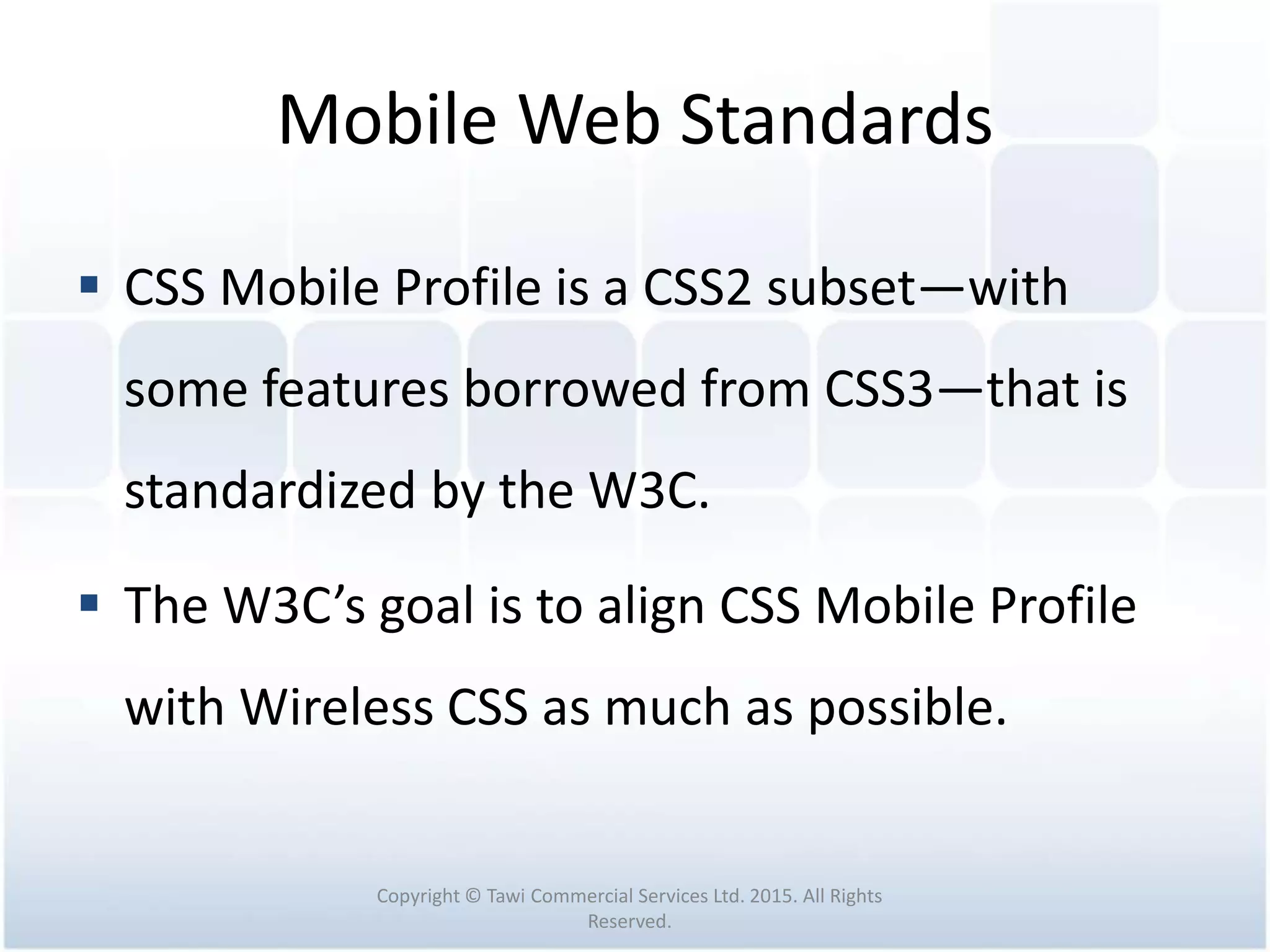 Mobile Internet Standards | PPTX
