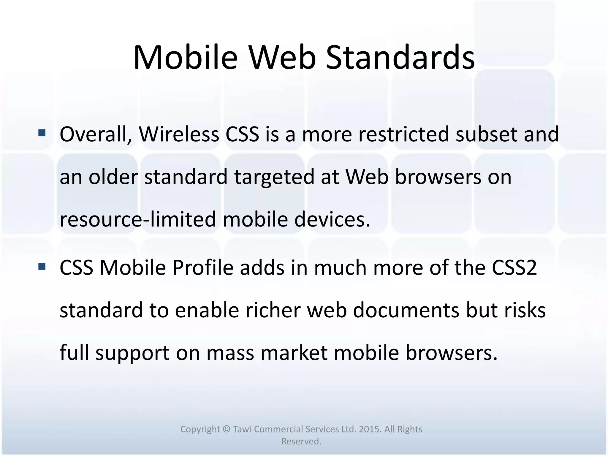 Mobile Internet Standards | PPTX