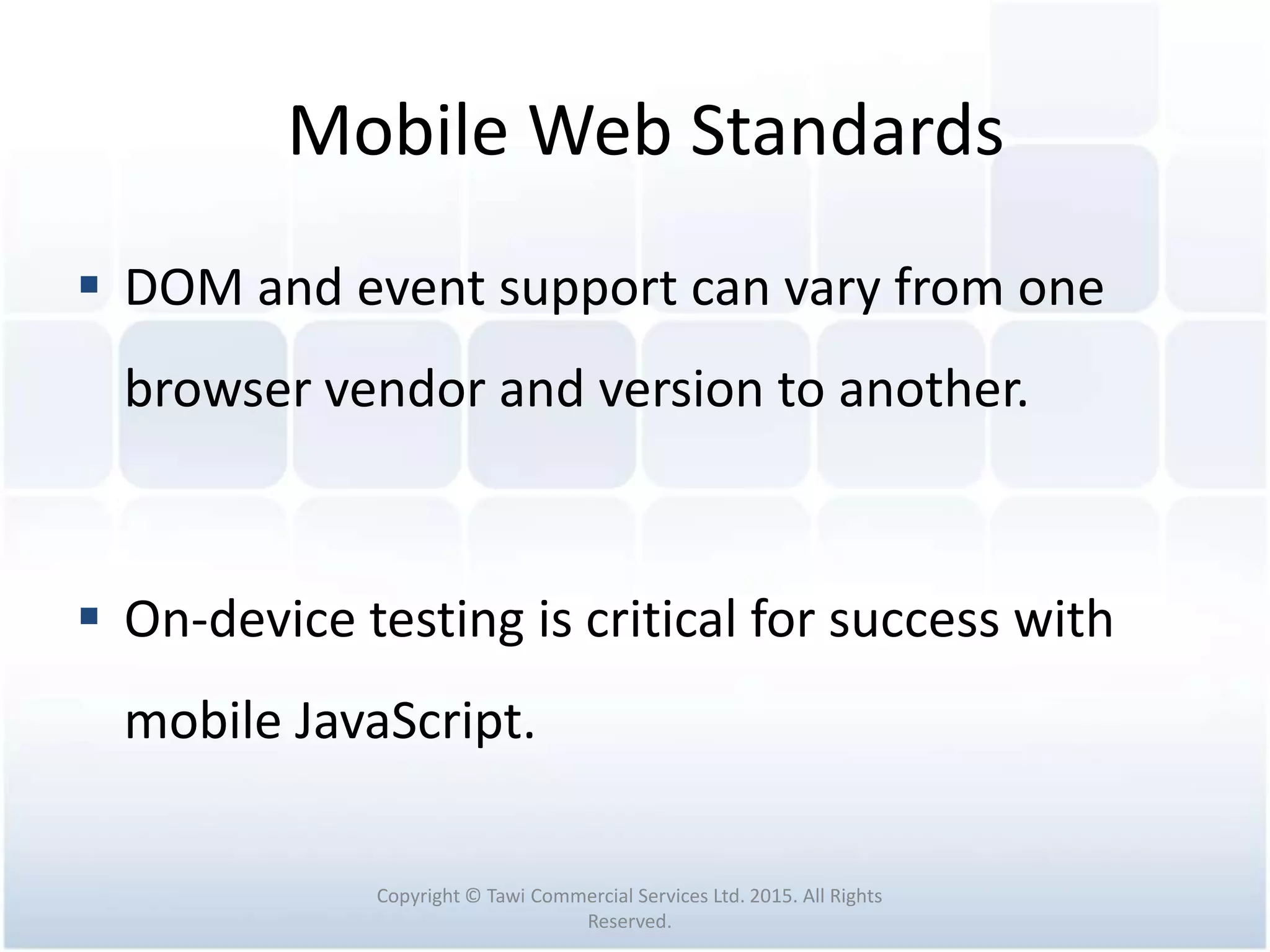 Mobile Internet Standards | PPTX