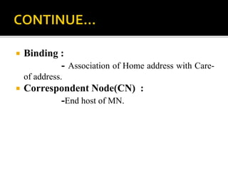 Mobile ip | PPTX | Computer Networking | Computing