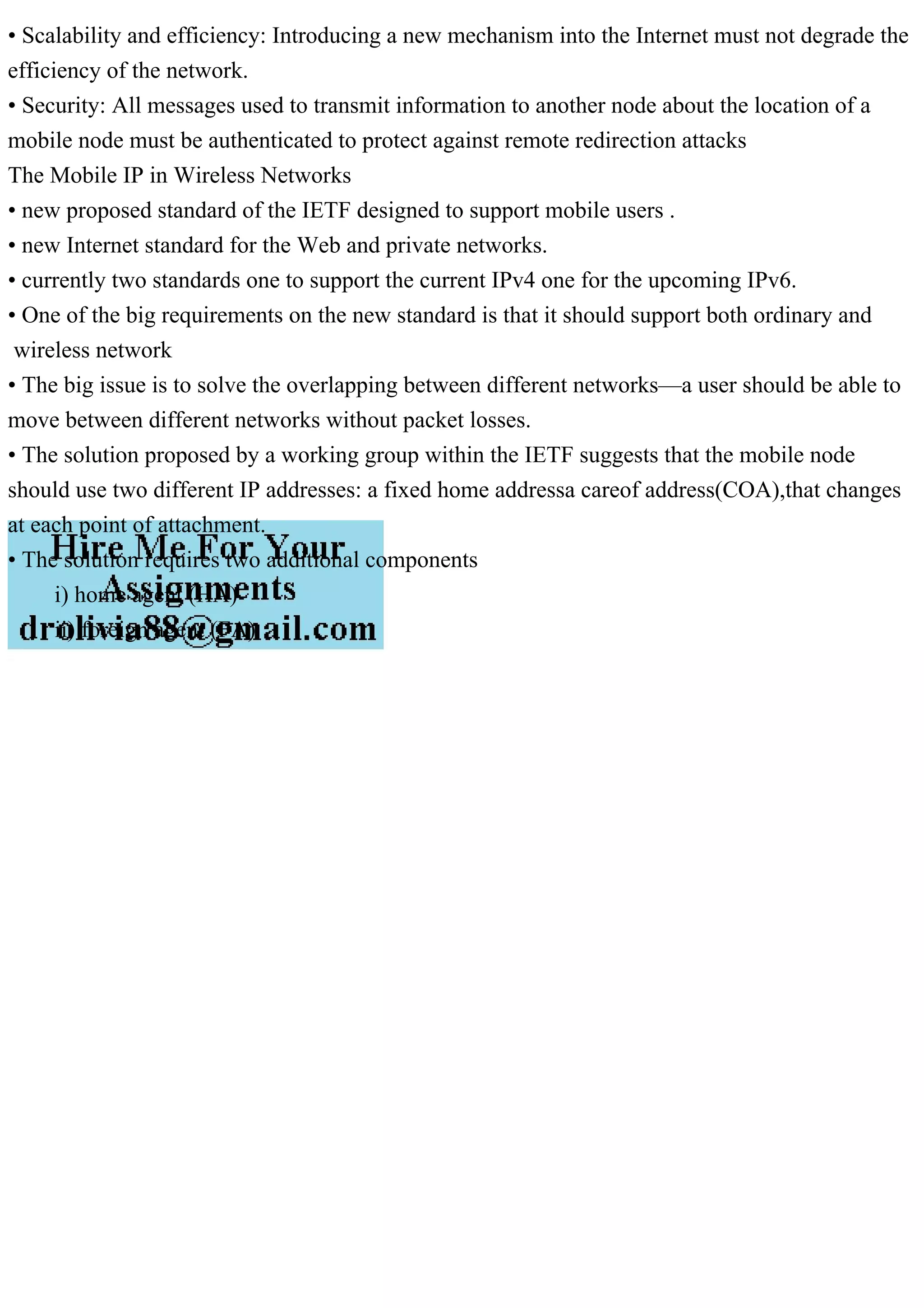 Mobile IP1) Mobile IP(MIP) is an Internet Engineering Task Force(.pdf