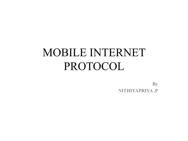 Mobile ip overview | PPSX | Internet | Computing