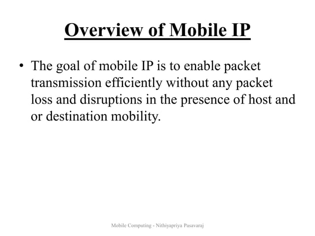 Mobile ip overview | PPSX | Internet | Computing