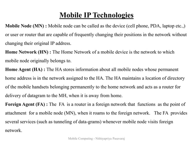 Mobile ip overview | PPSX | Internet | Computing