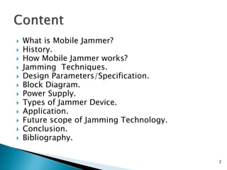 Mobile Jammer ppt | PPTX