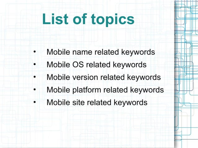 Mobile Keywords | PPT