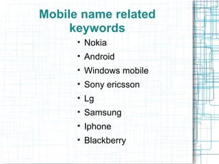 Mobile Keywords | PPT