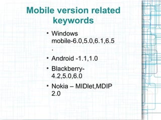 Mobile Keywords | PPT