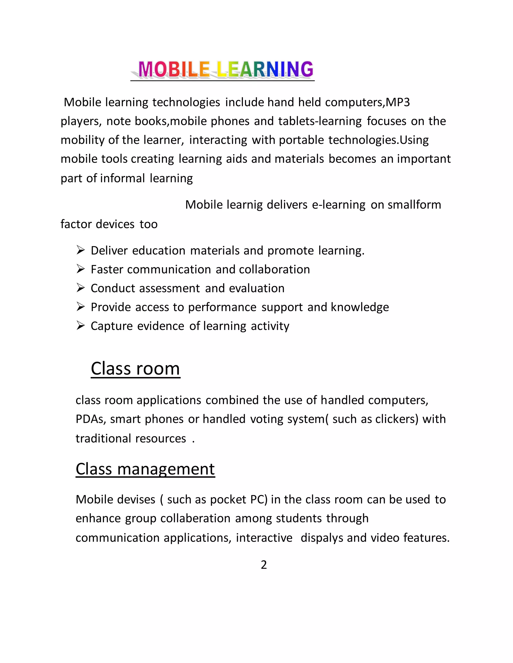Mobile learning | DOCX