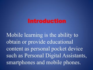 Mobile learning | PPT
