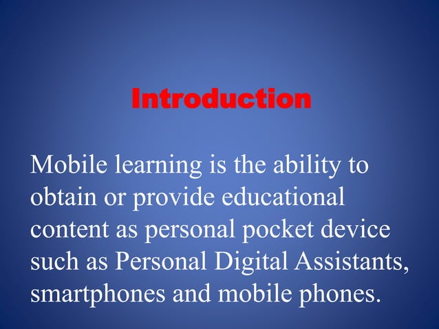 Mobile learning | PPT