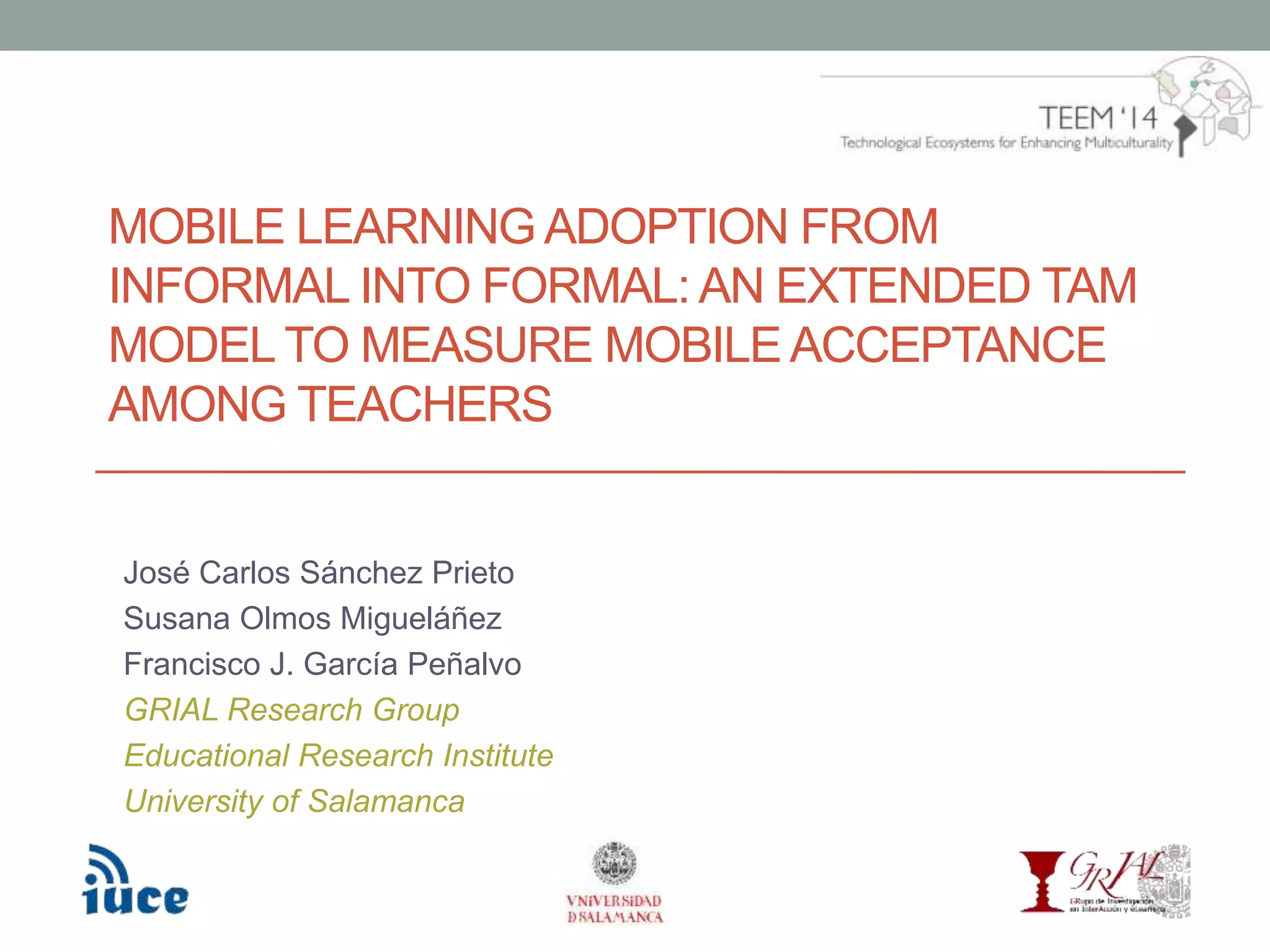 Mobile Learning Adoption from Informal into Formal: An Extended TAM ...