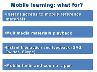 Mobile learning in language classroom | PPT