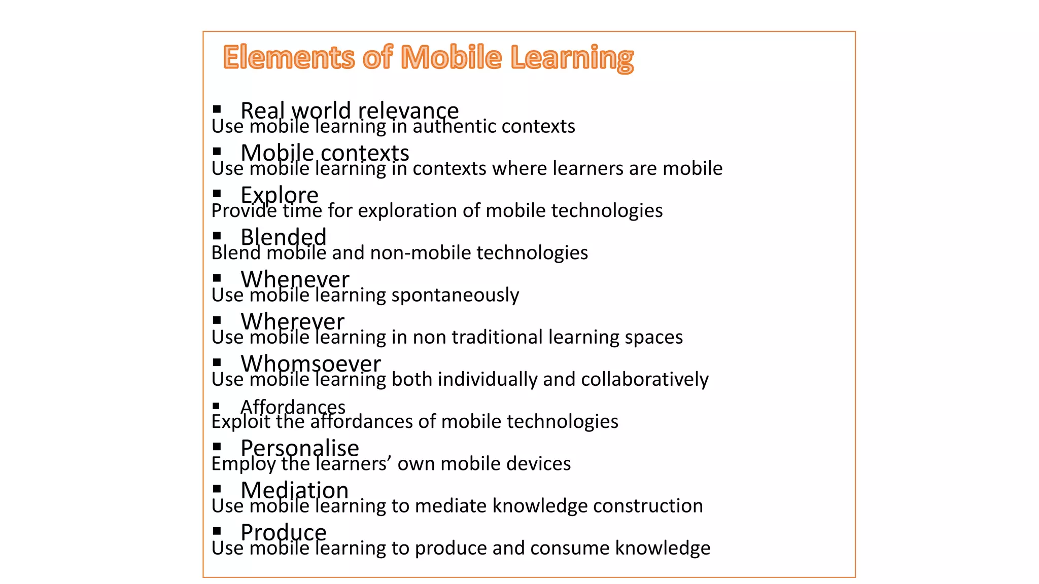Mobile learning(m learning) | PPTX