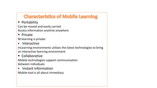 Mobile learning(m learning) | PPTX