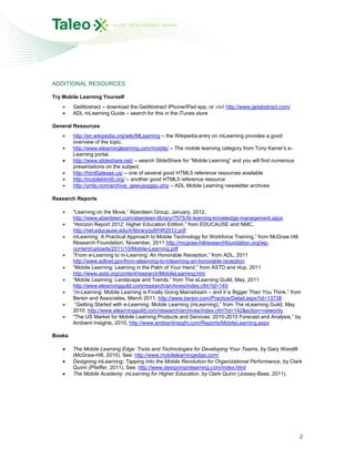 Mobile Learning Handout - Key Points and Resources | PDF | Internet for ...