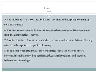 Detail Presentation Mobile Library or Bookmobile | PDF