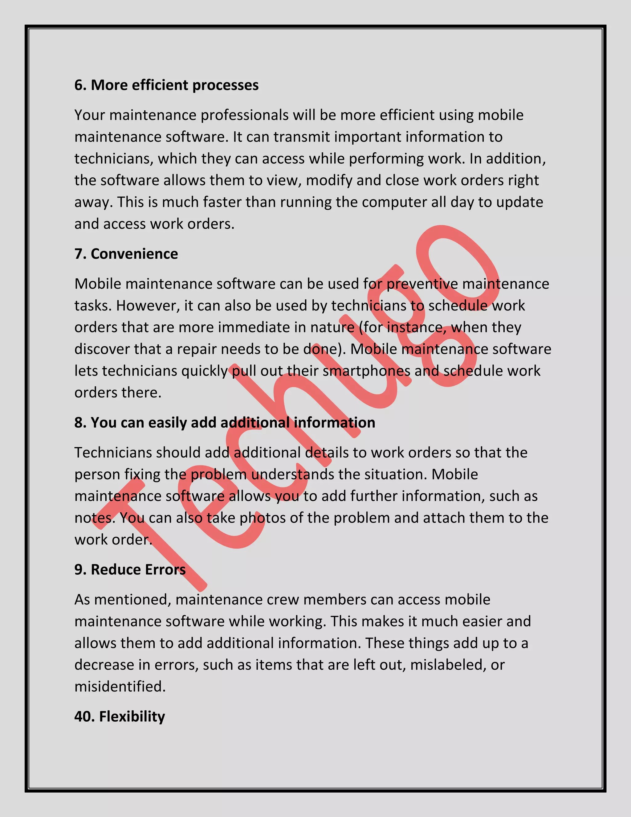 Mobile Maintenance Software.pdf | Computer Software and Applications | Computing