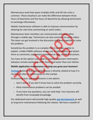 Mobile Maintenance Software.pdf | Computer Software and Applications ...