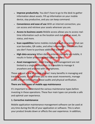 Mobile Maintenance Software.pdf | Computer Software and Applications ...