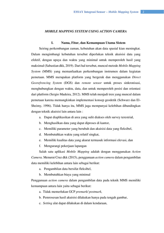 Integrasi Sensor - Mobile Mapping System Using Action Camera | PDF