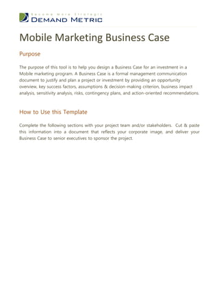 Mobile Marketing Business Case | PDF