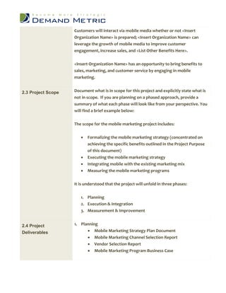 Mobile Marketing Project Charter