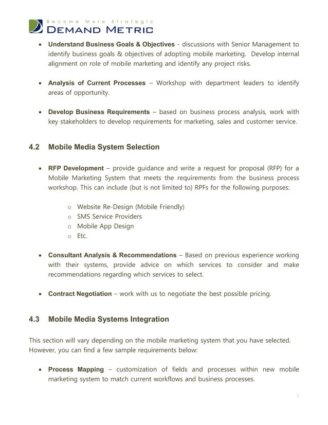 Mobile Marketing RFP Template | PDF