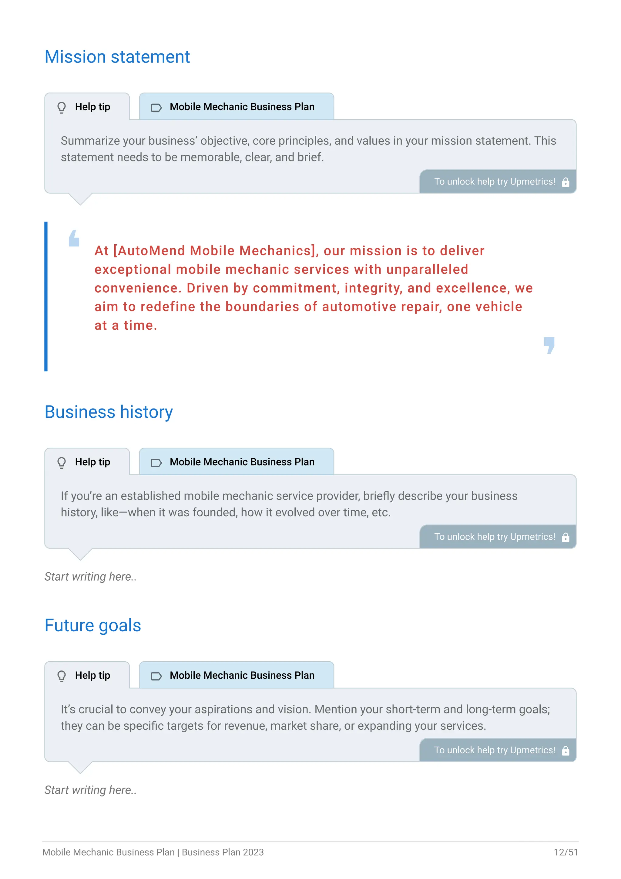 mobile mechanic business plan | PDF