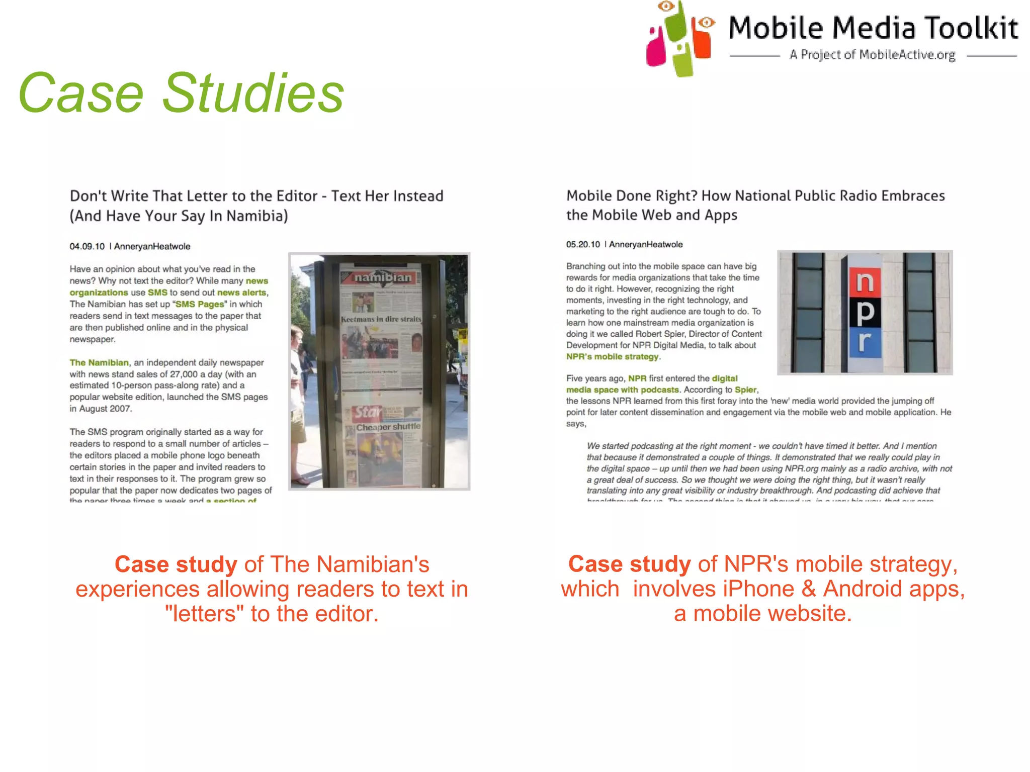 Mobile Media Toolkit -- A Sample | PPT | Smartphones | Consumer Electronics