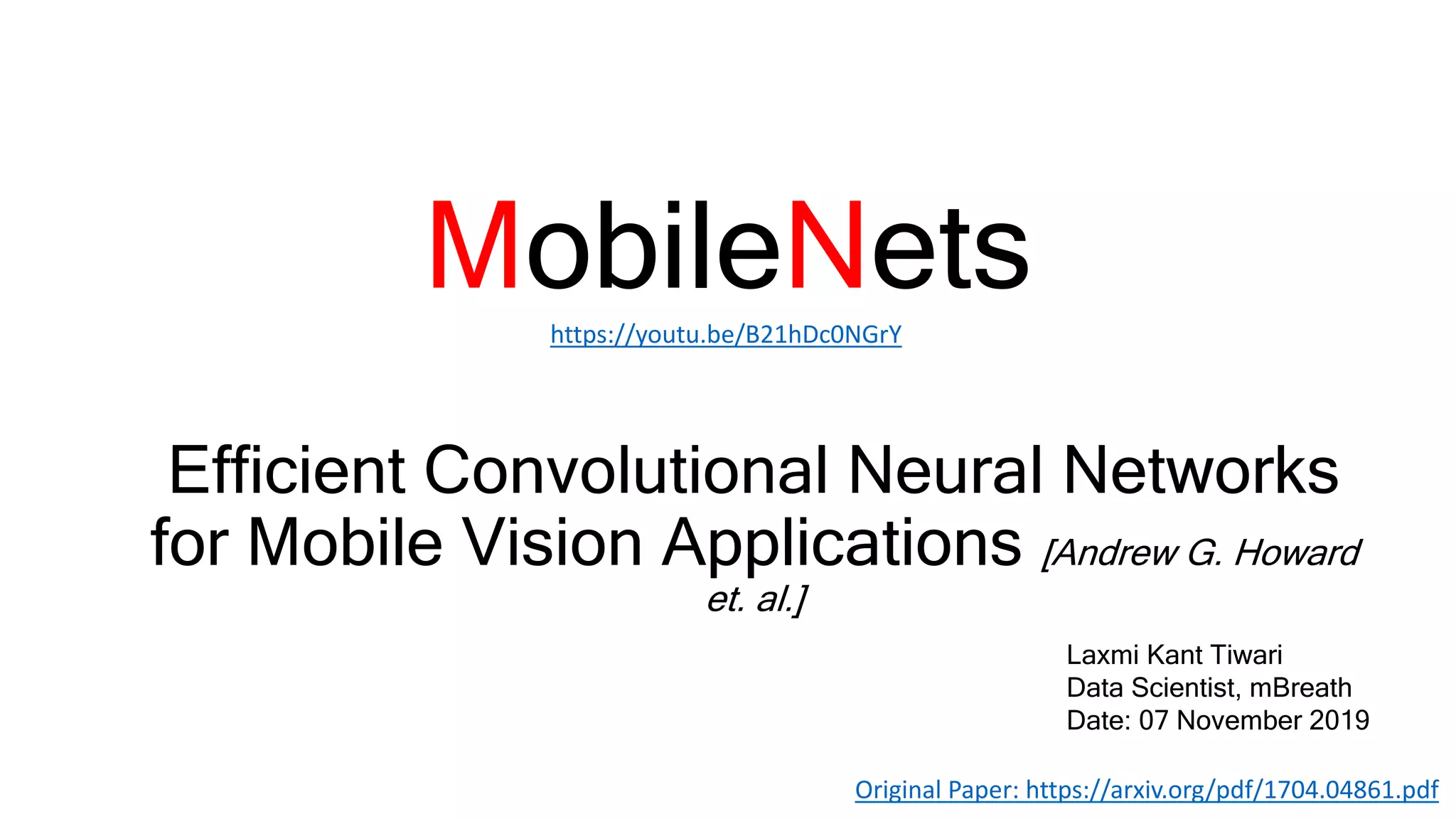 MobileNet Review | Mobile Net Research Paper Review | MobileNet v1 ...