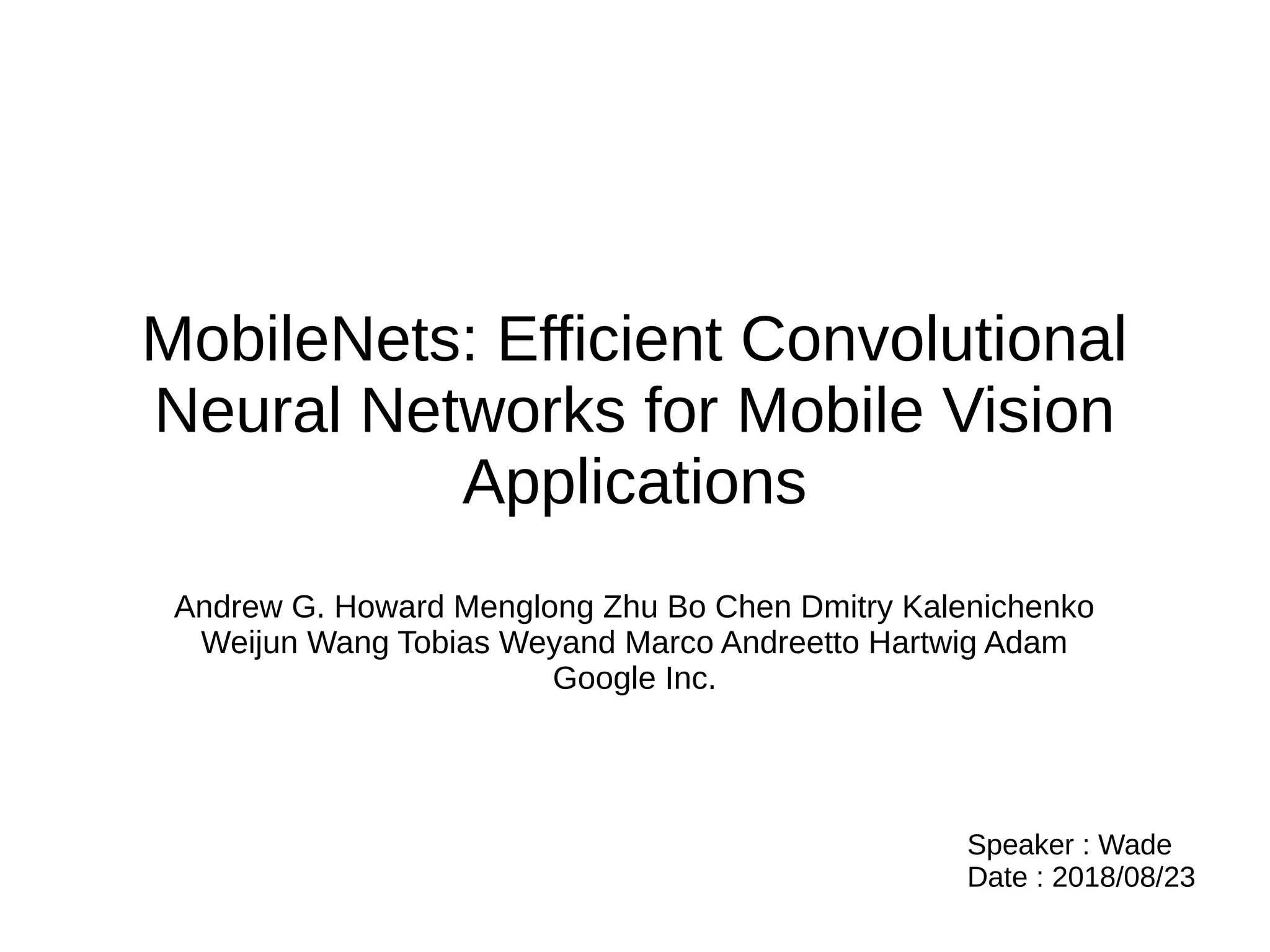 Mobilenetv1 v2 slide | PDF