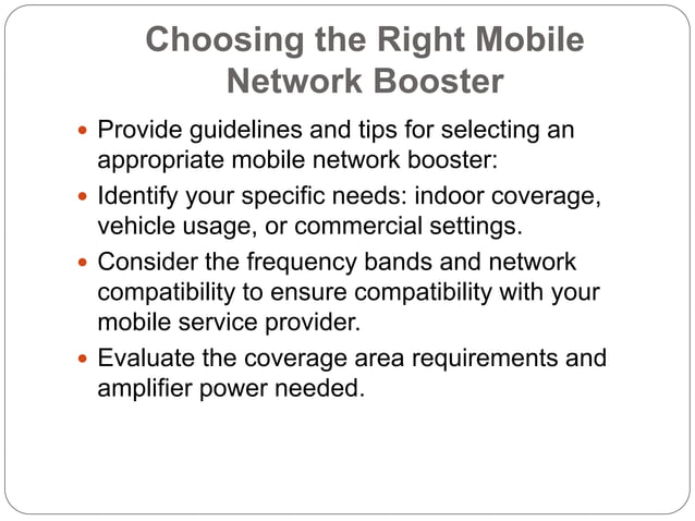 Enhance Signals: Mobile Network Boosters for Better Connectivity | PPTX