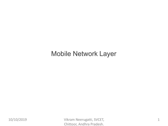 Mobile network layer | PDF | Computer Networking | Computing