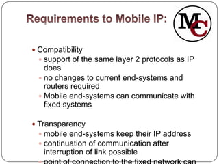 Mobile network layer (mobile comm.) | PPTX