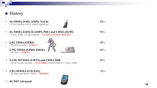 Mobile Networks Overview (2G / 3G / 4G-LTE) | PPTX