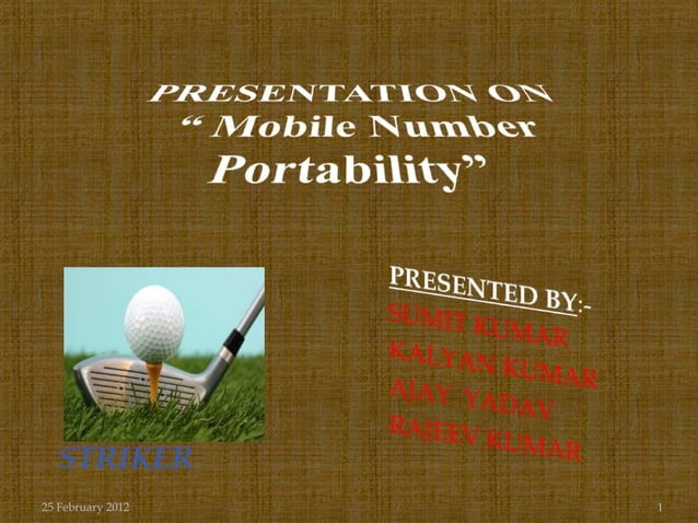 Mobile number portability | PPTX | Computer Networking | Computing