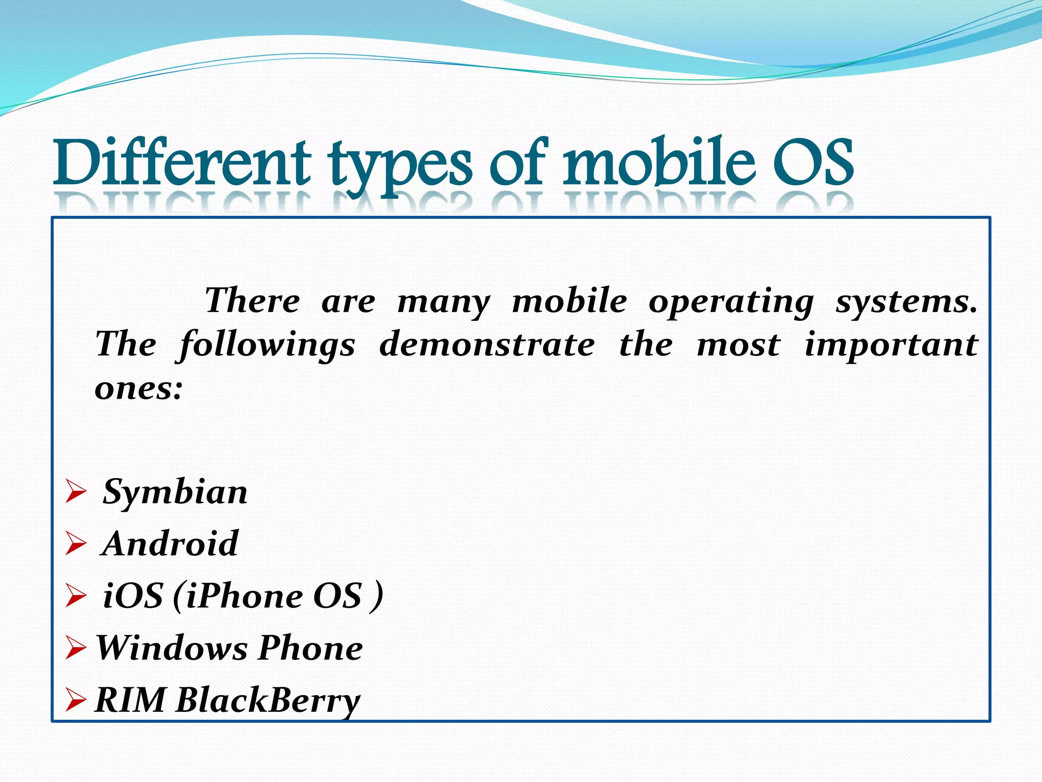Mobile operating system by Shabeeb | PPTX
