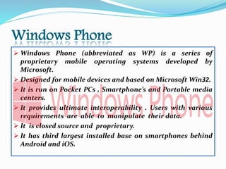 Mobile operating system by Shabeeb | PPTX