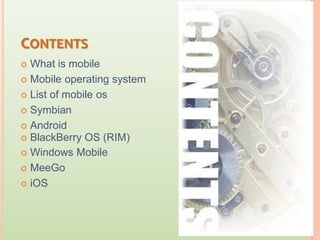 Mobile operating system | PPT