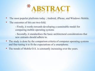Mobile operating system (os) | PPT