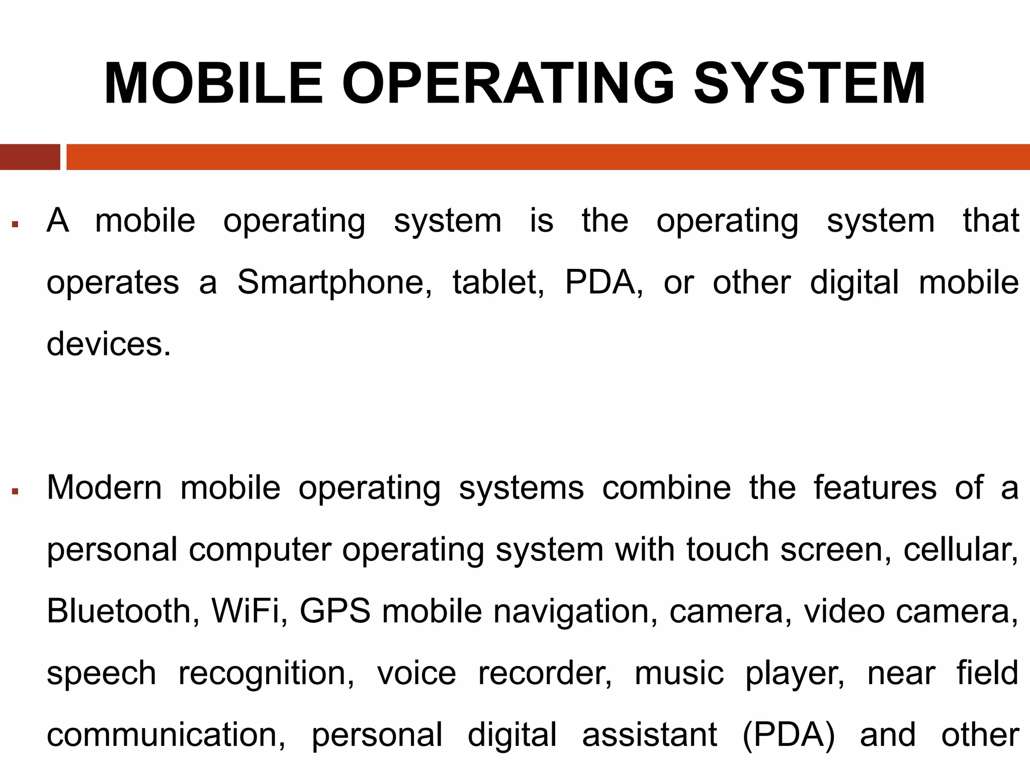 Mobile Operating Systems | PPTX