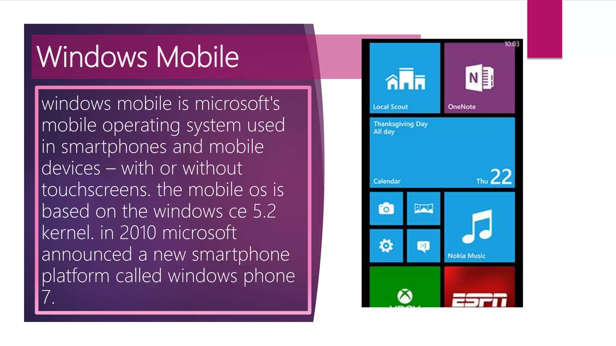 MOBILE OS | PPTX | Smartphones | Consumer Electronics