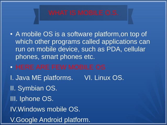 Mobile os project | PPT