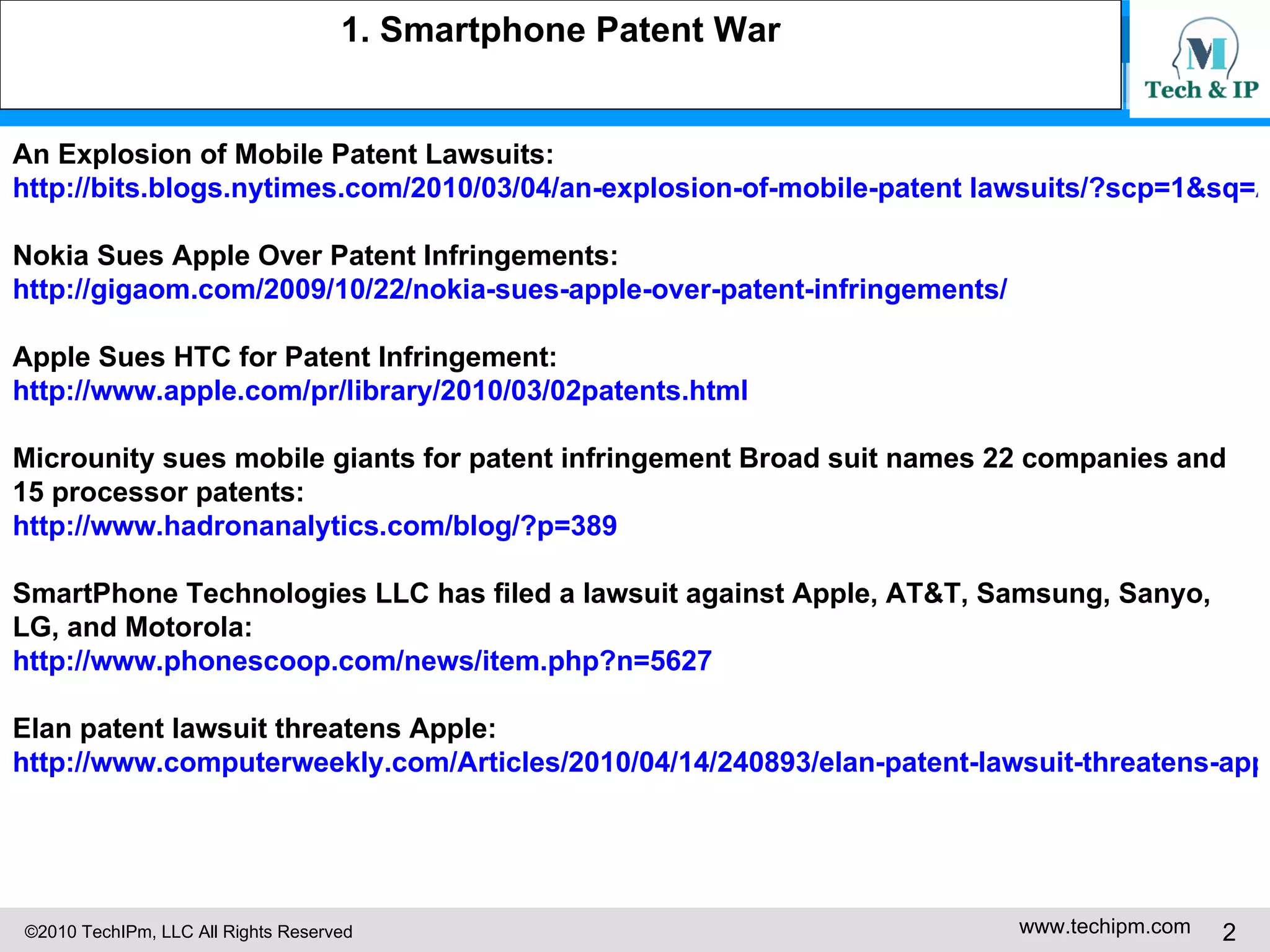 Mobile patents in lawsuit | PPT | Smartphones | Consumer Electronics