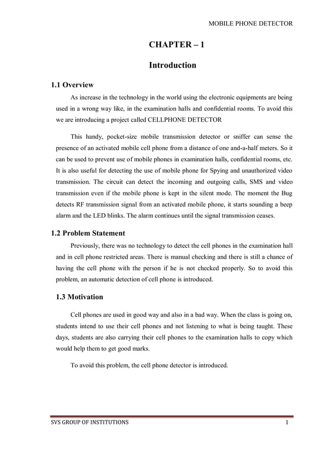 Mobile phone detector pdf | PDF | Consumer Electronics | Technology & Computing