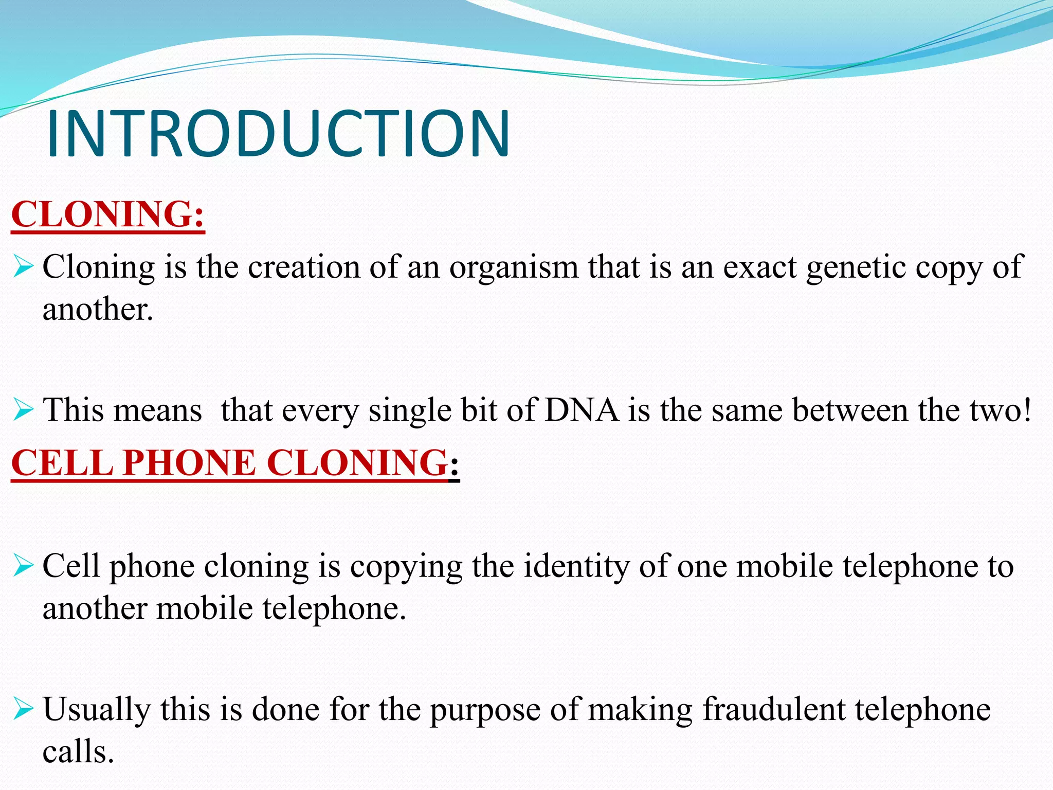 Mobile phone cloning | PPTX